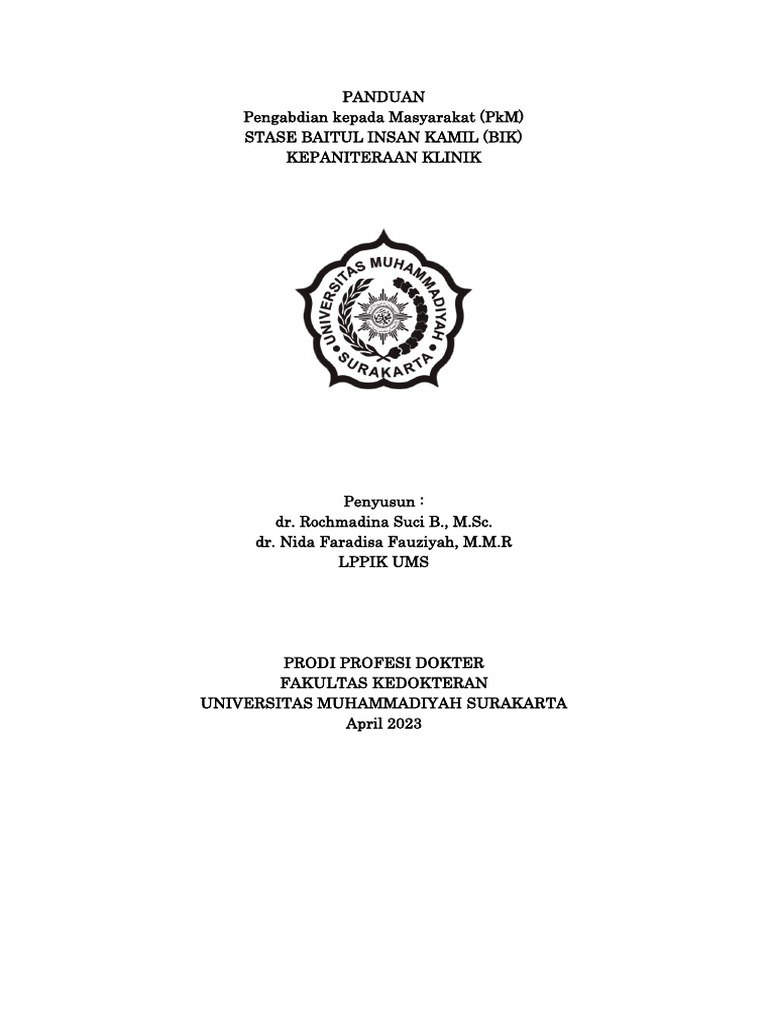 Panduan PKM April 2023 Stase Bik | PDF