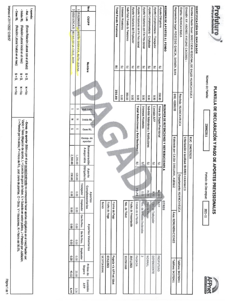 Diresa - Afp Profuturo | PDF