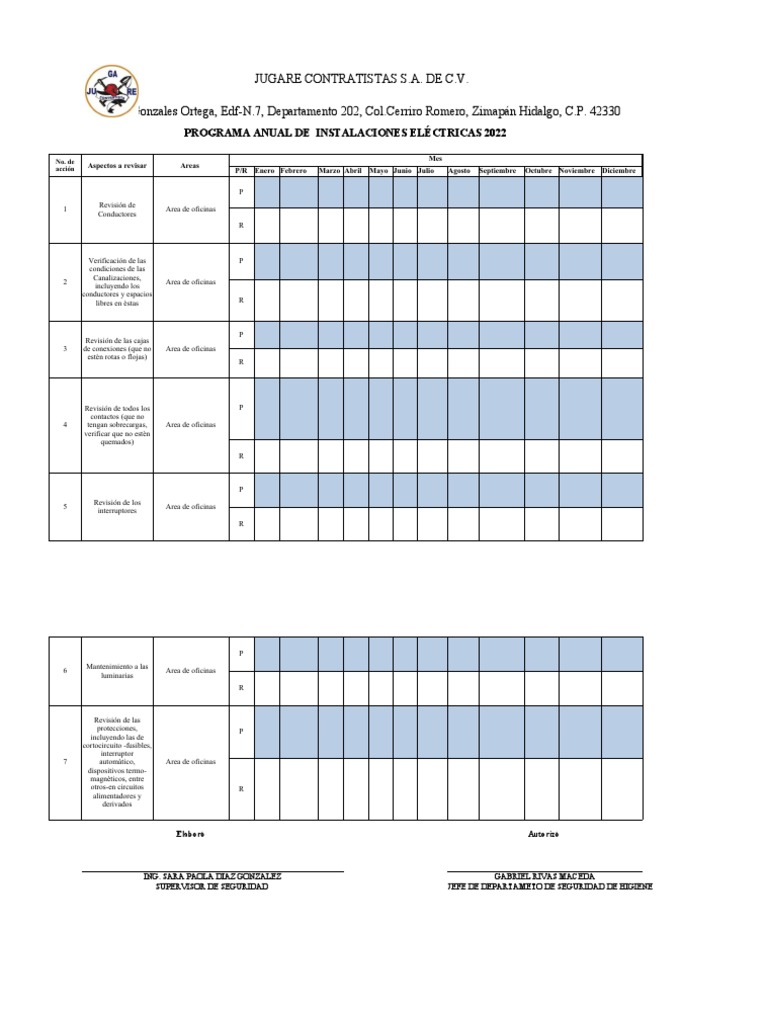Programa Anual de A Las Instalaciones Eléctricas | PDF | Ingenieria Eléctrica | Electricidad