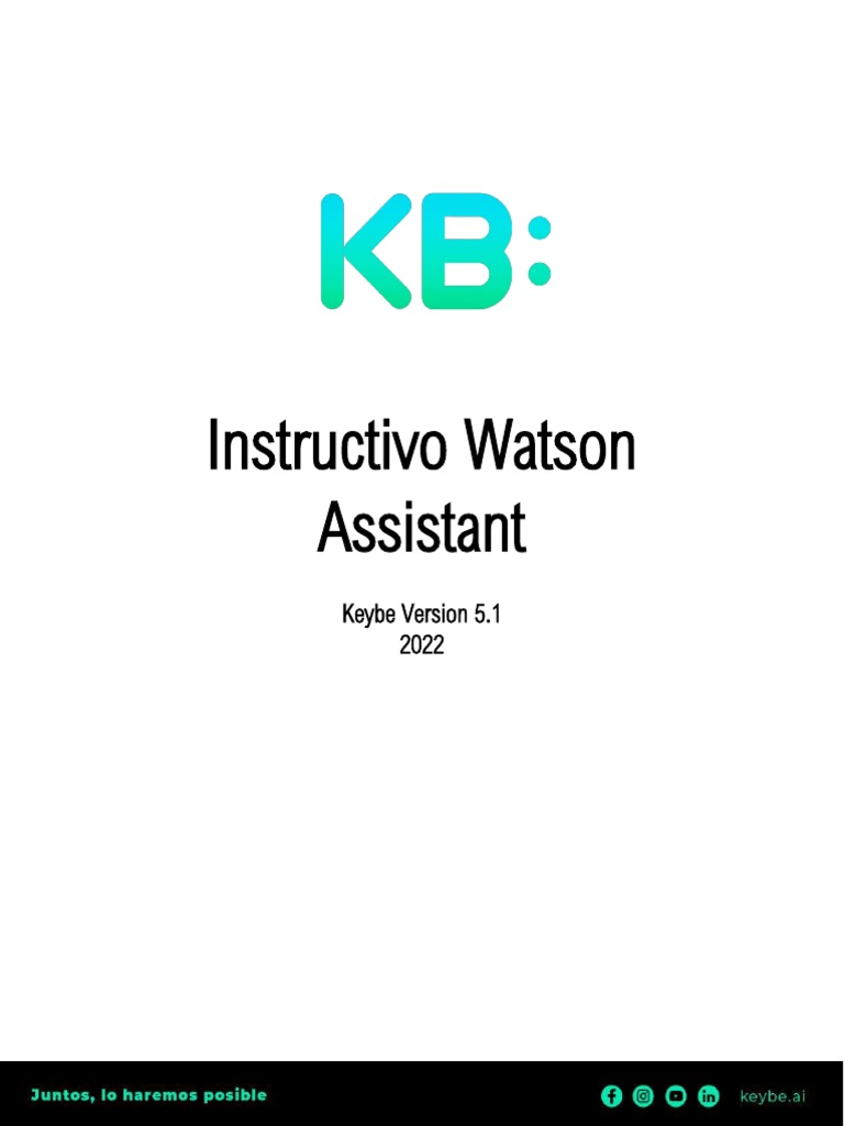 Instructivo para Watson Assistant 5.1 | PDF | Robot | Robótica