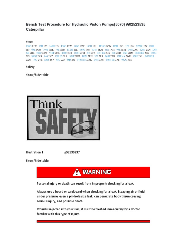 Bench Test Procedure Direccion 789C | Download Free PDF | Pump | Valve