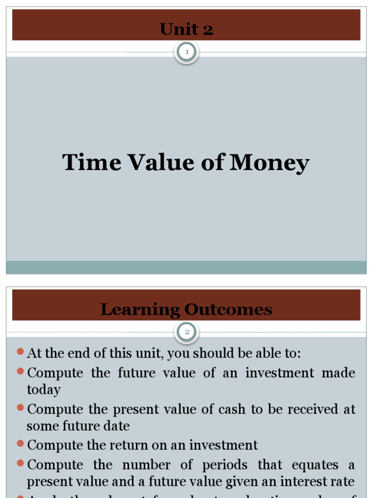 Unit 2 - Time Value of Money | Download Free PDF | Present Value | Interest