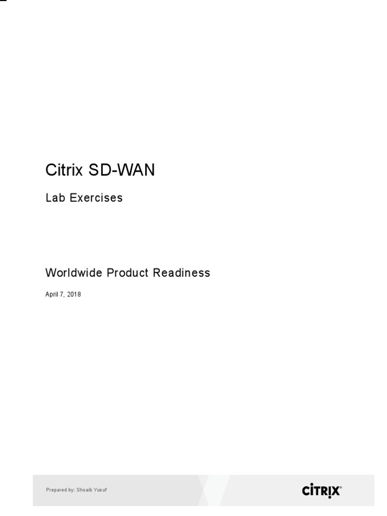 Citrix SD-WAN-R10.0 Lab Guide-Full-v4 | PDF | Computer Network | Router (Computing)