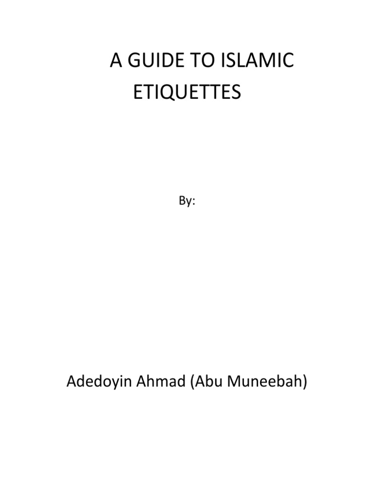A Guide To Islamic Etiquettes | PDF | Lifestyle