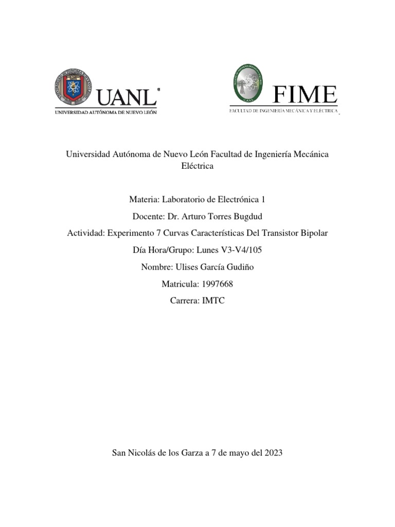 Reporte de Practica 7 | PDF | Transistor | Fuente de alimentación