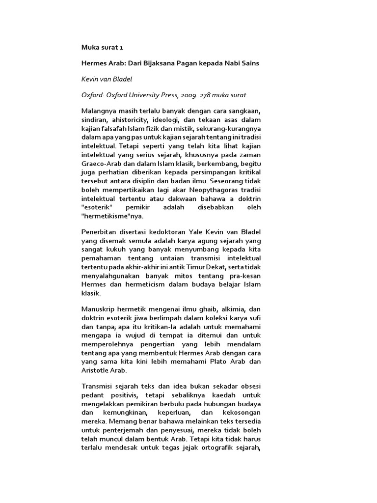 Hermes Arab Dari Bijaksana Pagan | PDF
