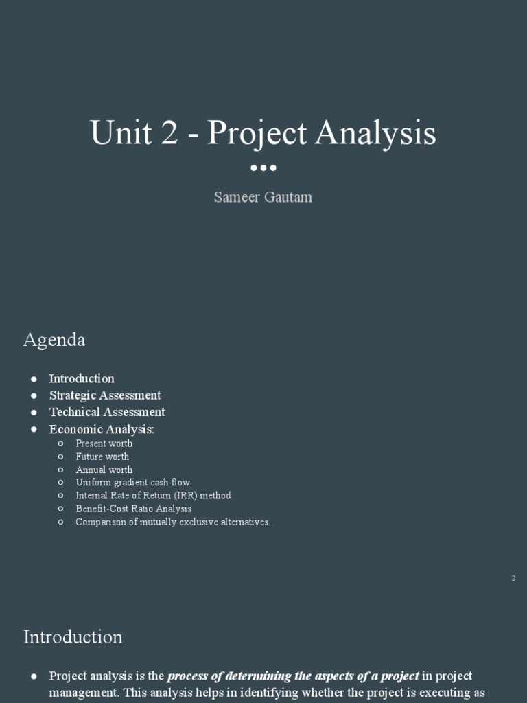 Unit 2 - Project Analysis | PDF | Net Present Value | Internal Rate Of Return