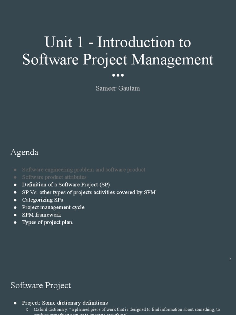 Unit 1 - Introduction To Software Project Management | PDF | Project Management | Product Lifecycle