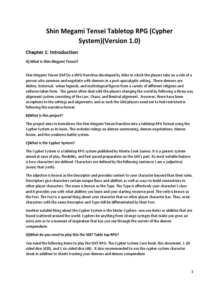 Shin Megami Tensei Tabletop RPG | PDF | Role Playing Games | Demons