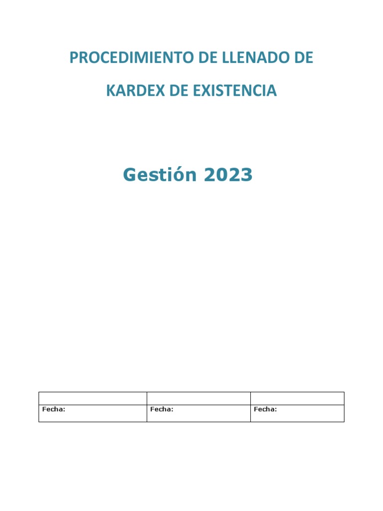 Llenado de Kardex de Almacén 2023 | PDF | Almacén | Business