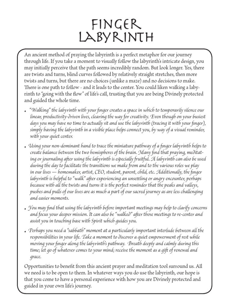 Finger Labryinth Guide02 | Download Free PDF | Labyrinth | Prayer
