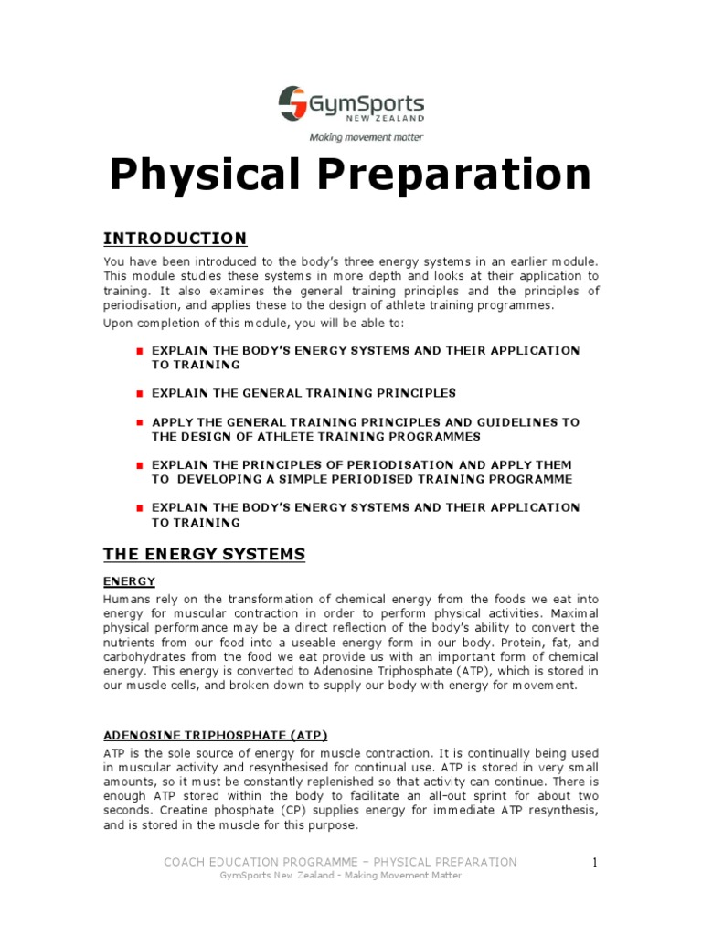 Physical Preparation Author GymnasticsNZ | PDF | Aerobic Exercise ...