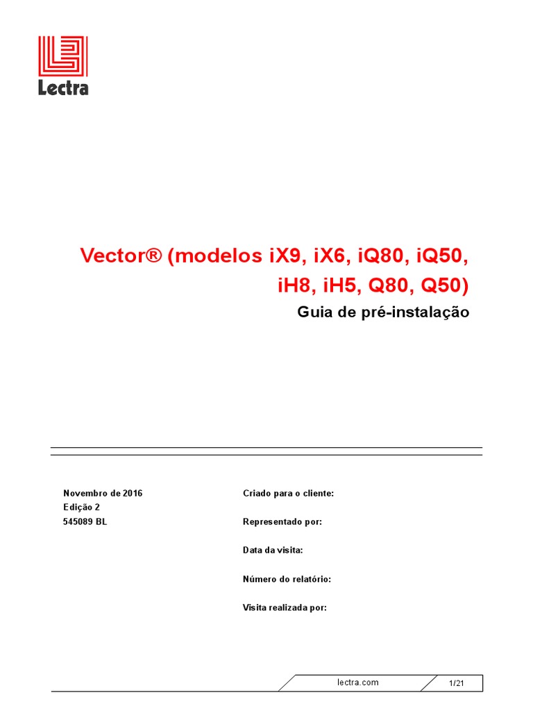 Lectra 545089bl Pre Install Guide Vector Ix9 Ix6 Iq80 Iq50 Ih8 Ih5 q80 ...