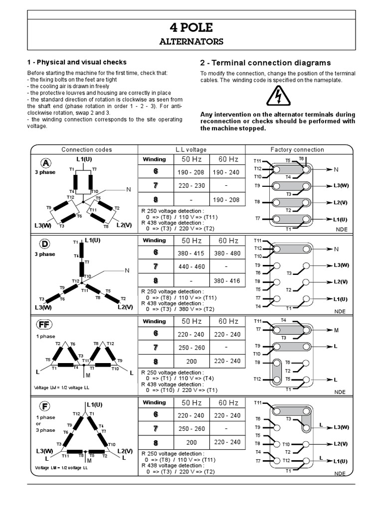 Conexión Alternadores 4 Polos | PDF | Physical Quantities | Electric Power
