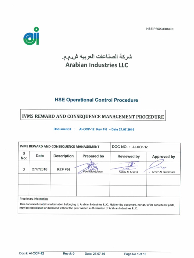 AI-OCP-12 IVMS Reward and Consequence Management | PDF