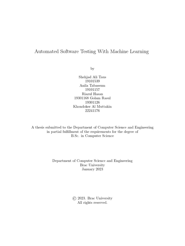 Automation Software Testing Using ML | PDF | Machine Learning ...