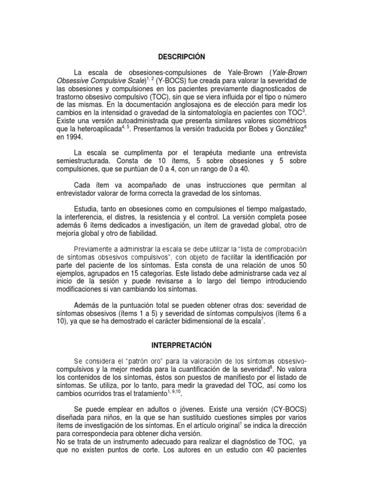 PDF Escala Toc Yale Brown - Compress | PDF