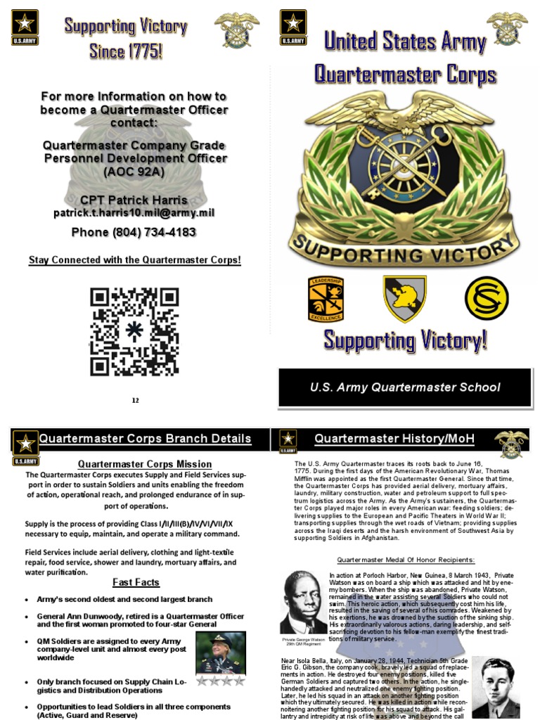 Overview of Quartermaster Corps Roles | PDF | Quartermaster | Military