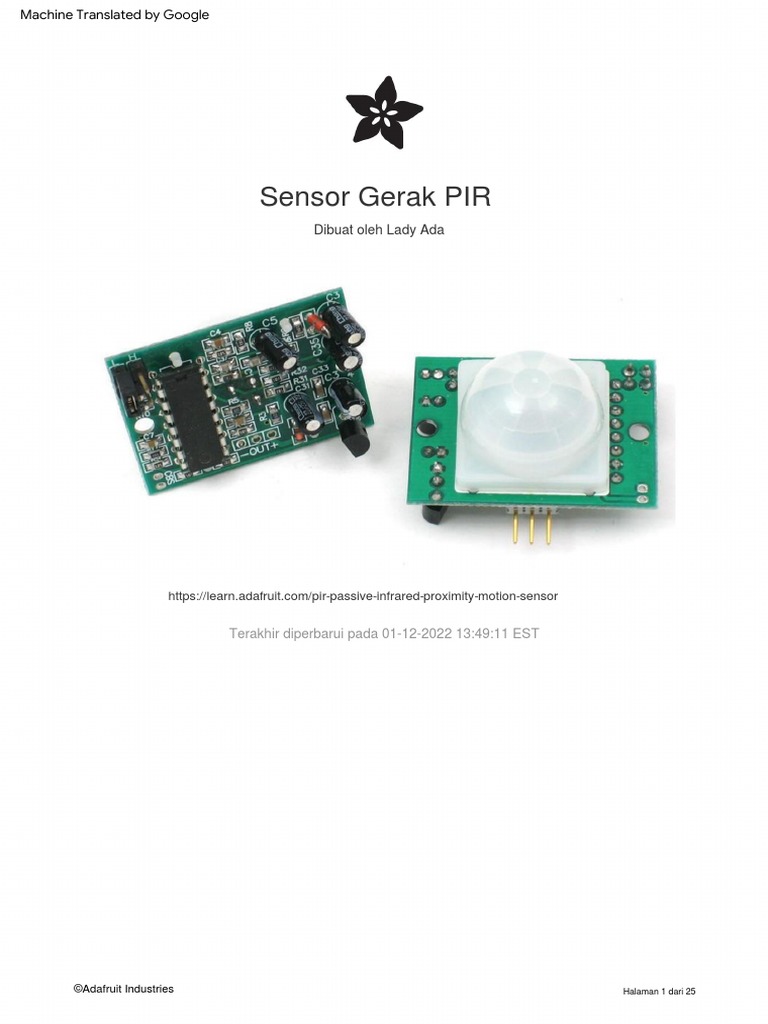 Pir Passive Infrared Proximity Motion Sensor | PDF