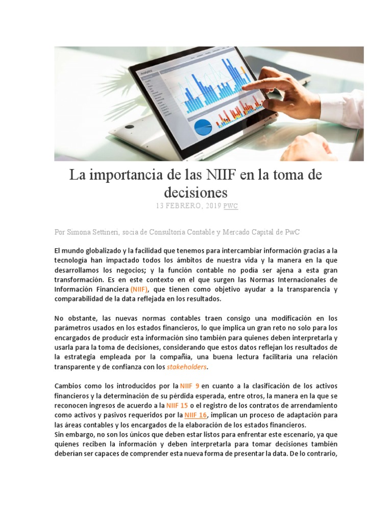 Importancia de Las NIIF en La Toma de Decisiones PWC Feb 19 | PDF ...