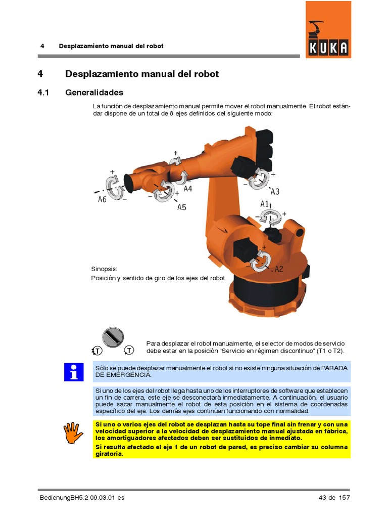 KUKA Instrucciones KSS p43-46 | PDF | Robot | Robótica