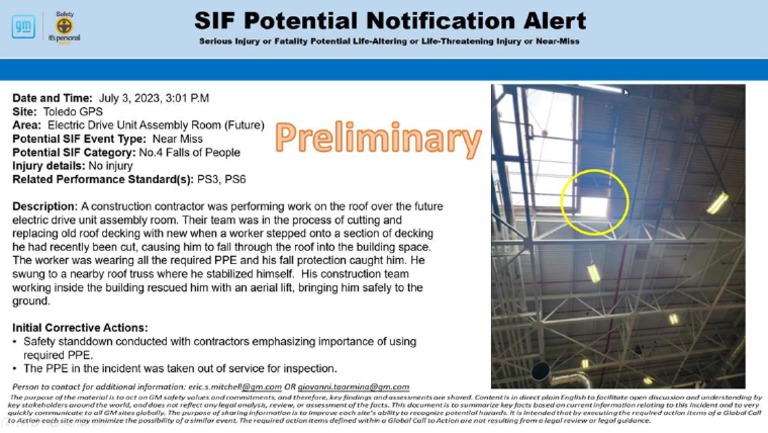 SIF Potential Notification Alert Toledo GPS | PDF