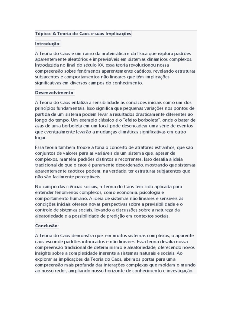 Teoria Do Caos | PDF
