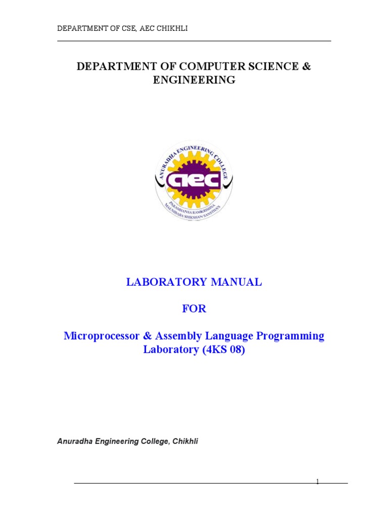 Malp Manual New-1 | PDF | Central Processing Unit | Integrated Circuit Malp Manual New-1 | PDF | Central Processing Unit | Integrated Circuit