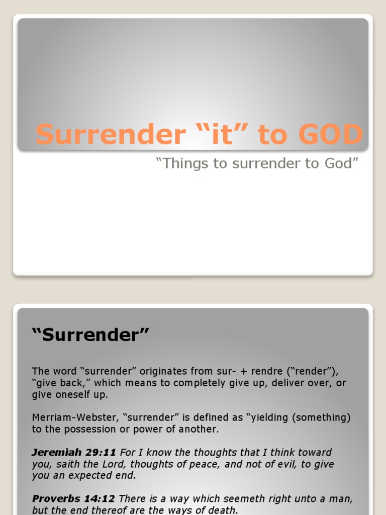 Surrender It To God | PDF