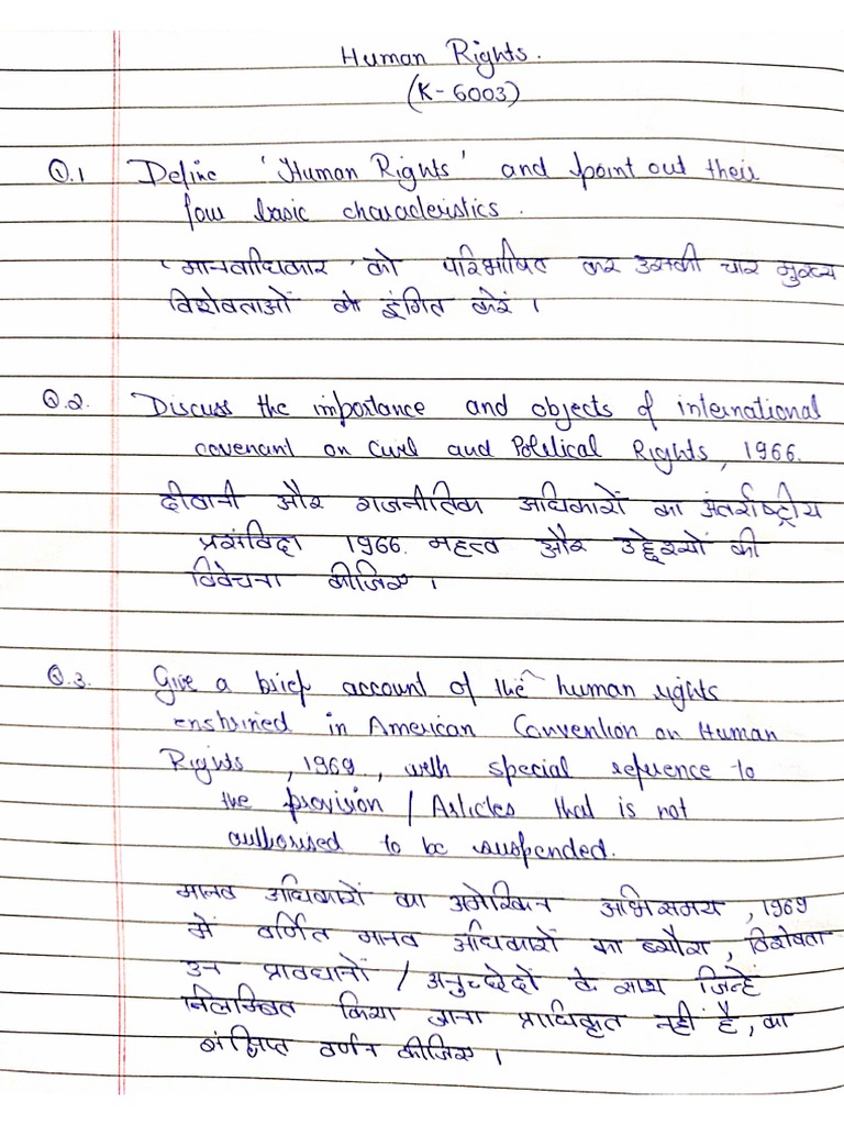 LLB Human Rights Question Bank | PDF