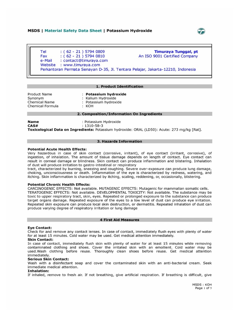25 MSDS Koh | PDF