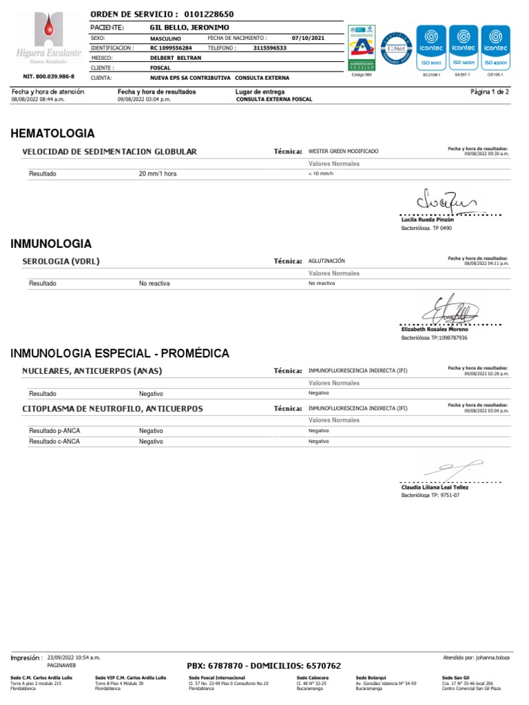 Hematologia: Inmunologia Especial - Promédica | PDF | Hematología | Sangre