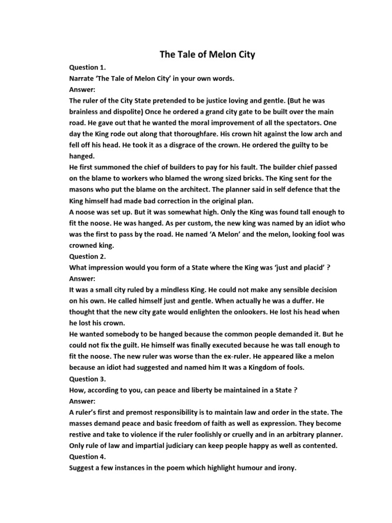 The Tale of Melon City | PDF