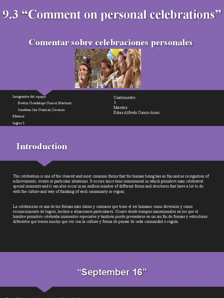 Celebraciones Personales | PDF