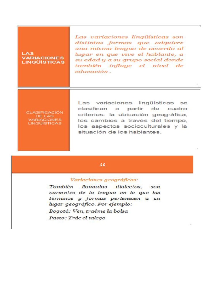 Variaciones Lingüisticas | PDF