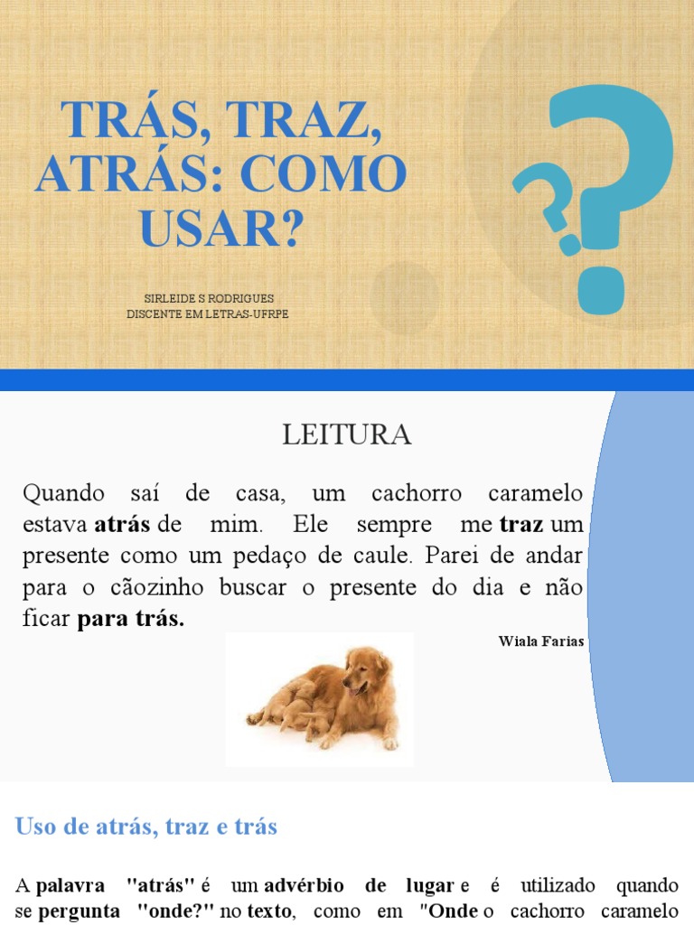 Aula 24.04 Tras, Traz, Atraz | PDF | Palavra