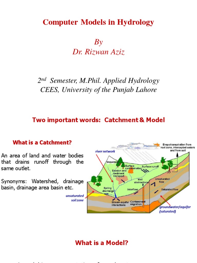 Computer Models in Hydrology 1 | PDF