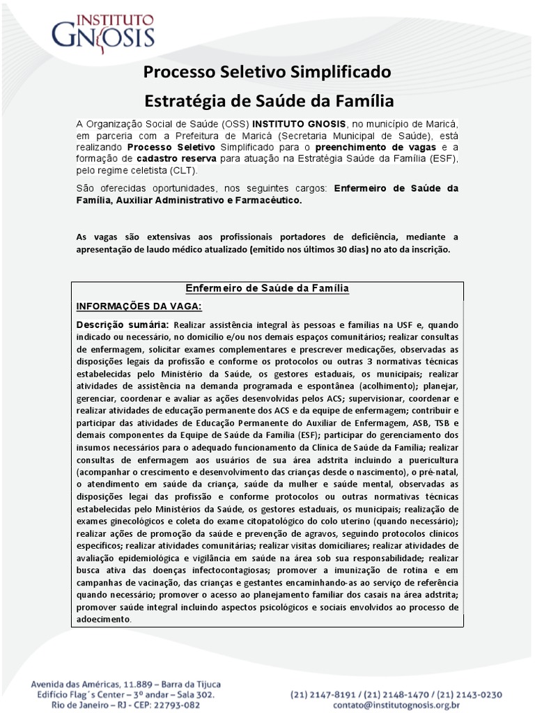 Processo Seletivo - ESF - 2023 | PDF
