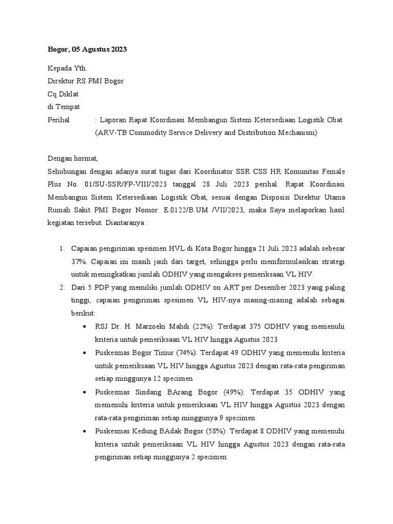 Laporan Rapat Koordinasi | PDF