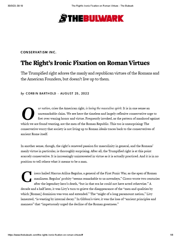 The Right's Ironic Fixation On Roman Virtues - The Bulwark | PDF ...
