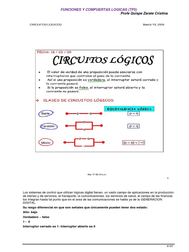 Compuertas Logicas | PDF | Puerta lógica | Ingeniería Informática