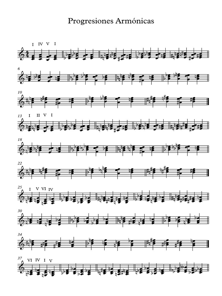 Progresiones Armónicas - Partitura Completa | PDF