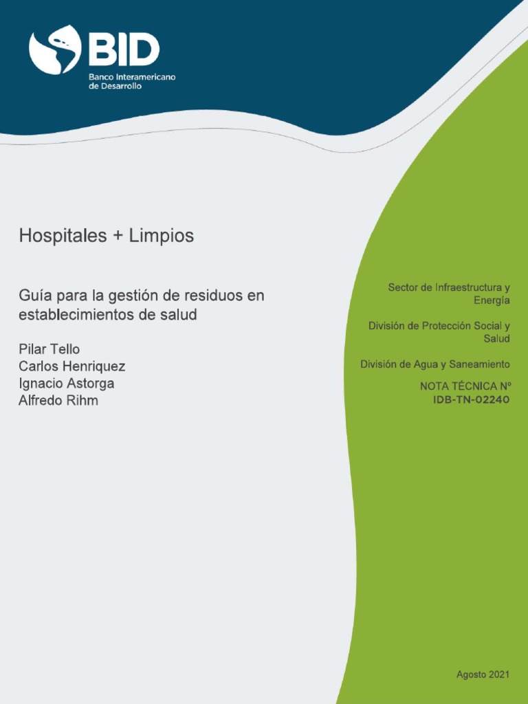 Hospitales Limpios Guia para La Gestion de Residuos en Establecimientos de Salud | PDF ...