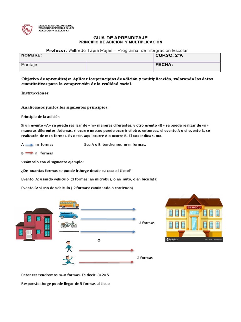 Principios de Adición y Multiplicación | PDF