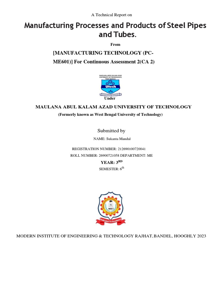Sukanta Mandal Pc Me601 Pdf Pipe Fluid Conveyance Steel 