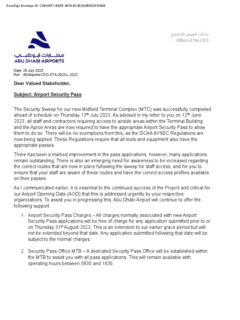 Airport Security Pass | PDF | Airport | Government