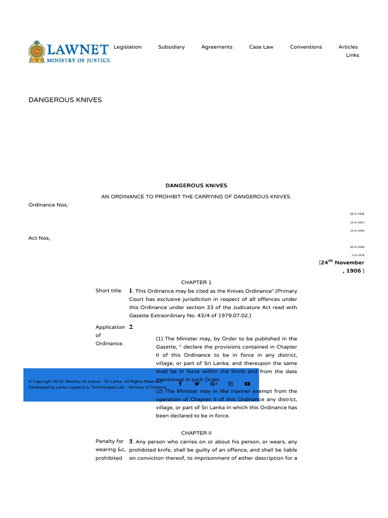 DANGEROUS KNIVES - LawNet | PDF