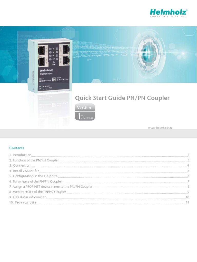 Quick Start Guide PN-PN Coupler v1 EN 08 2018 | PDF | Computer Hardware ...
