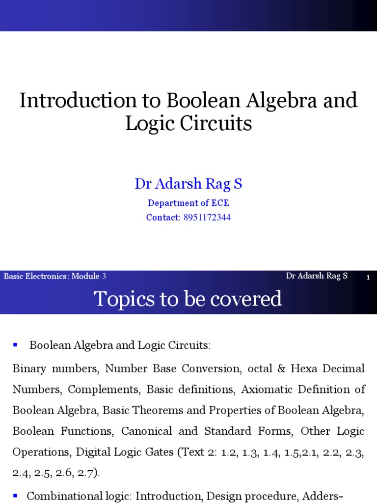 Module 3 Final | Download Free PDF | Boolean Algebra | Teaching Mathematics