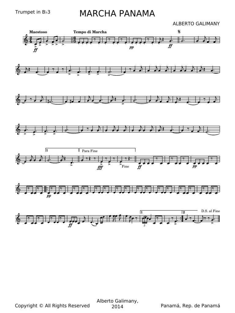 Marcha Panama - Eduardo Maduro y Alberto Galimany | PDF